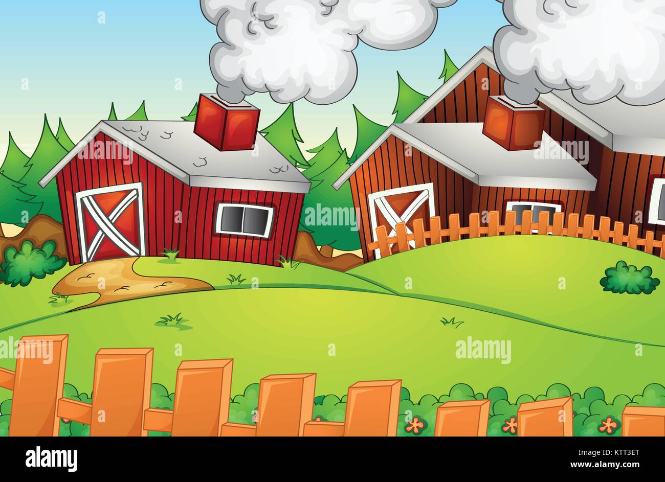 Illustration of empty rural landscape Stock Vector Image & Art - Alamy