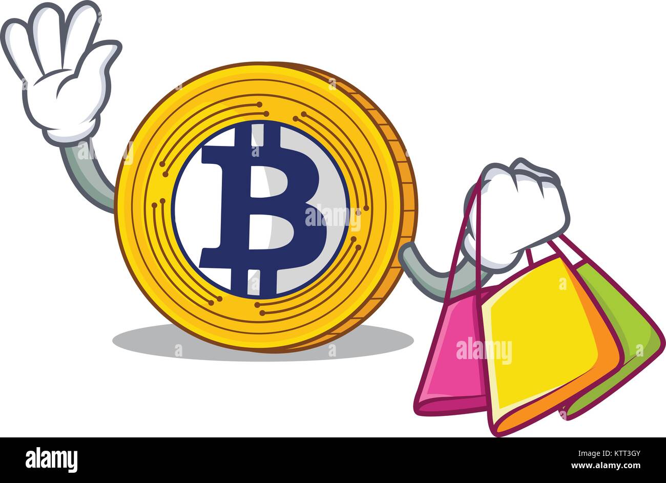 Shopping Bitcoin Gold character cartoon Stock Vector Image & Art - Alamy