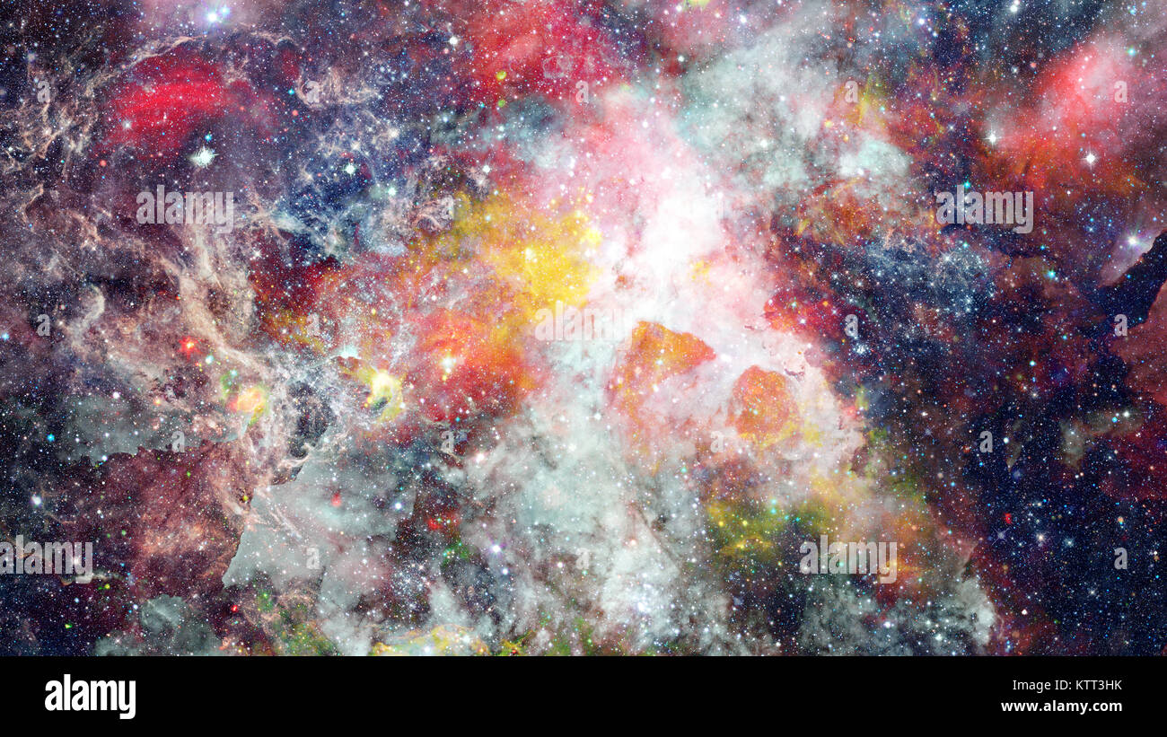 Fiery explosion in space. Abstract illustration of universe. Elements ...