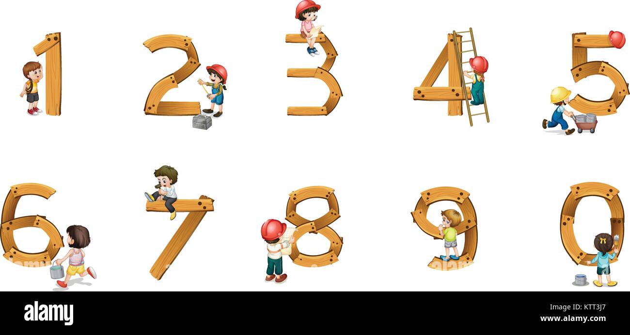 illustration of numbers on a white background Stock Vector Image & Art ...