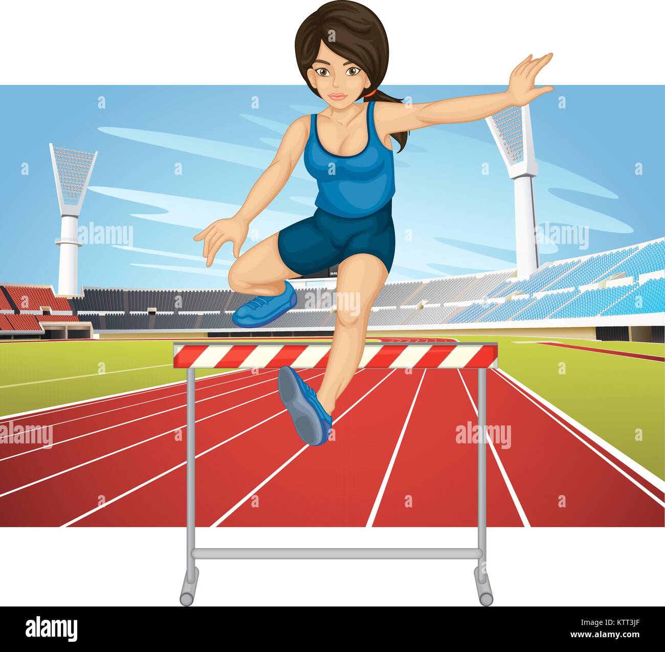 Athletics jumping hurdling Stock Vector Images - Alamy