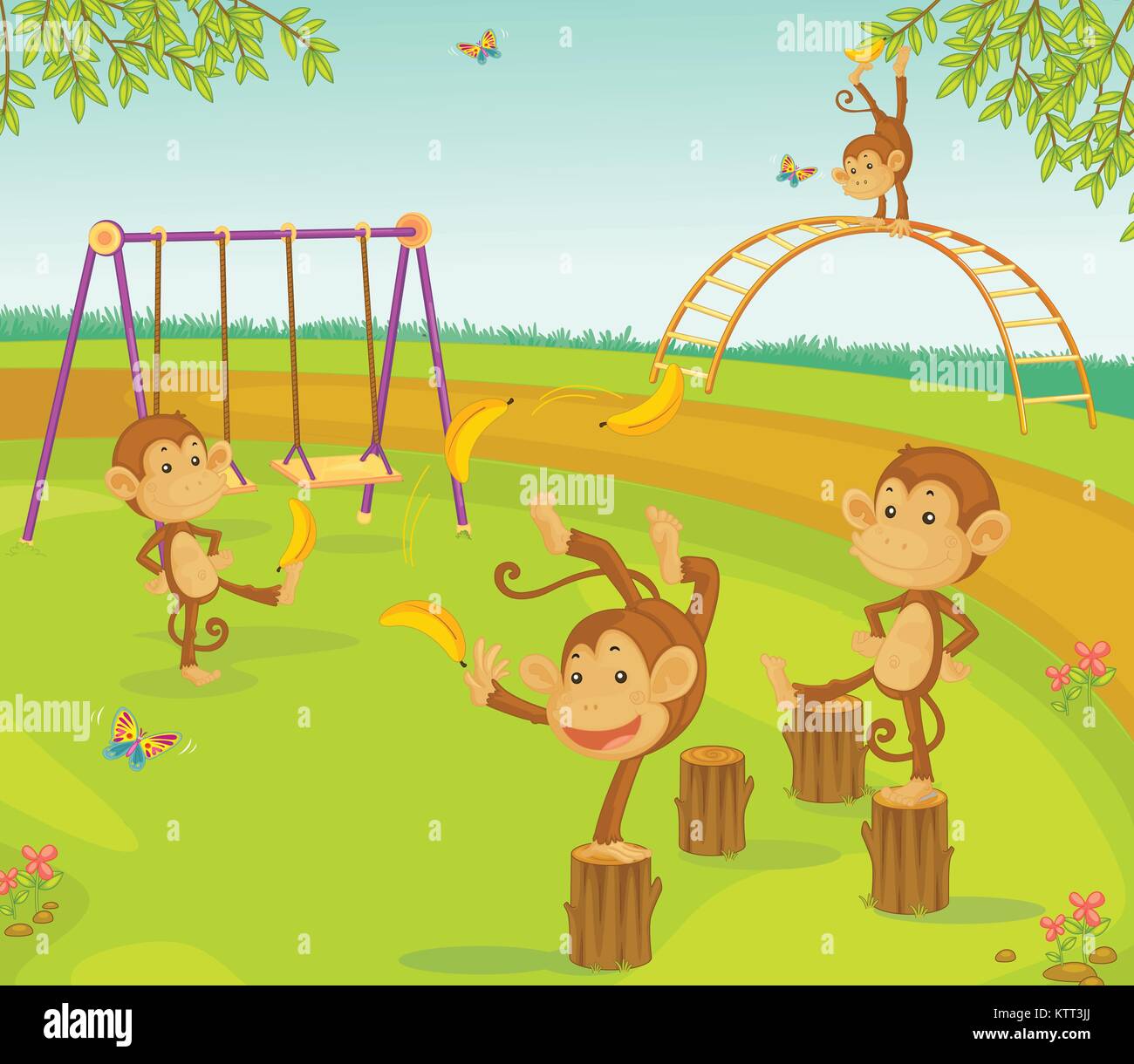 Four swings Stock Vector Images - Alamy
