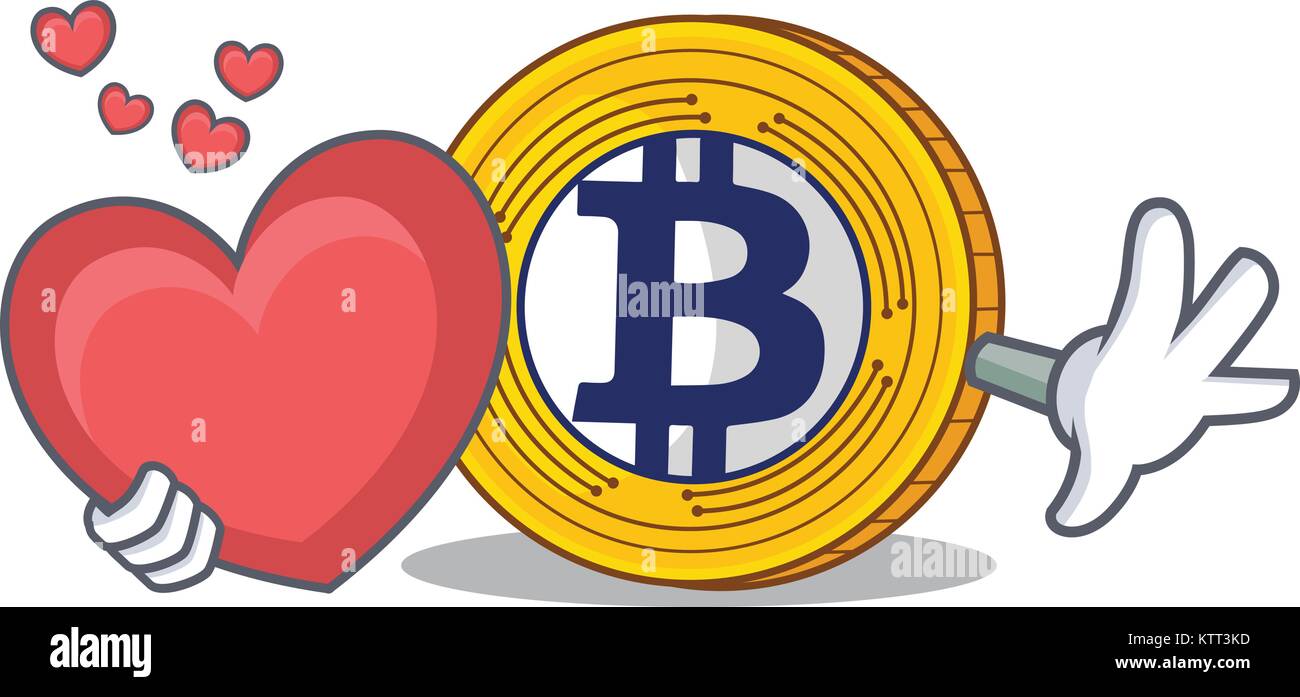 With heart Bitcoin Gold character cartoon Stock Vector Image & Art - Alamy