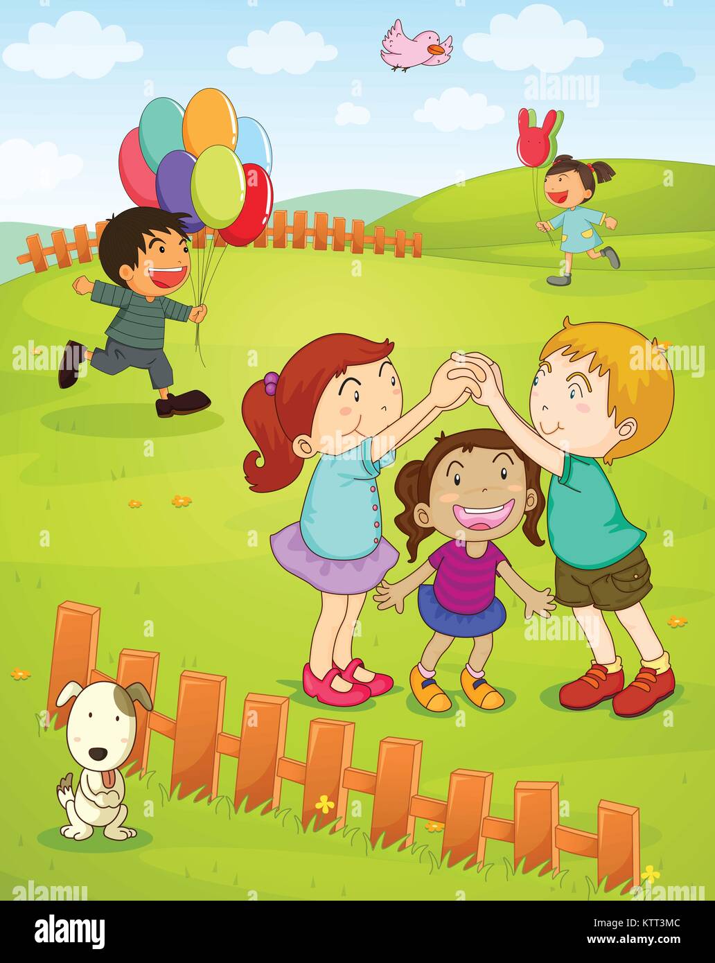 Child running in the yard Stock Vector Images - Alamy