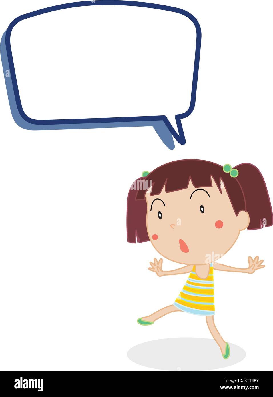 illustration of a girl and call out on a white background Stock Vector ...