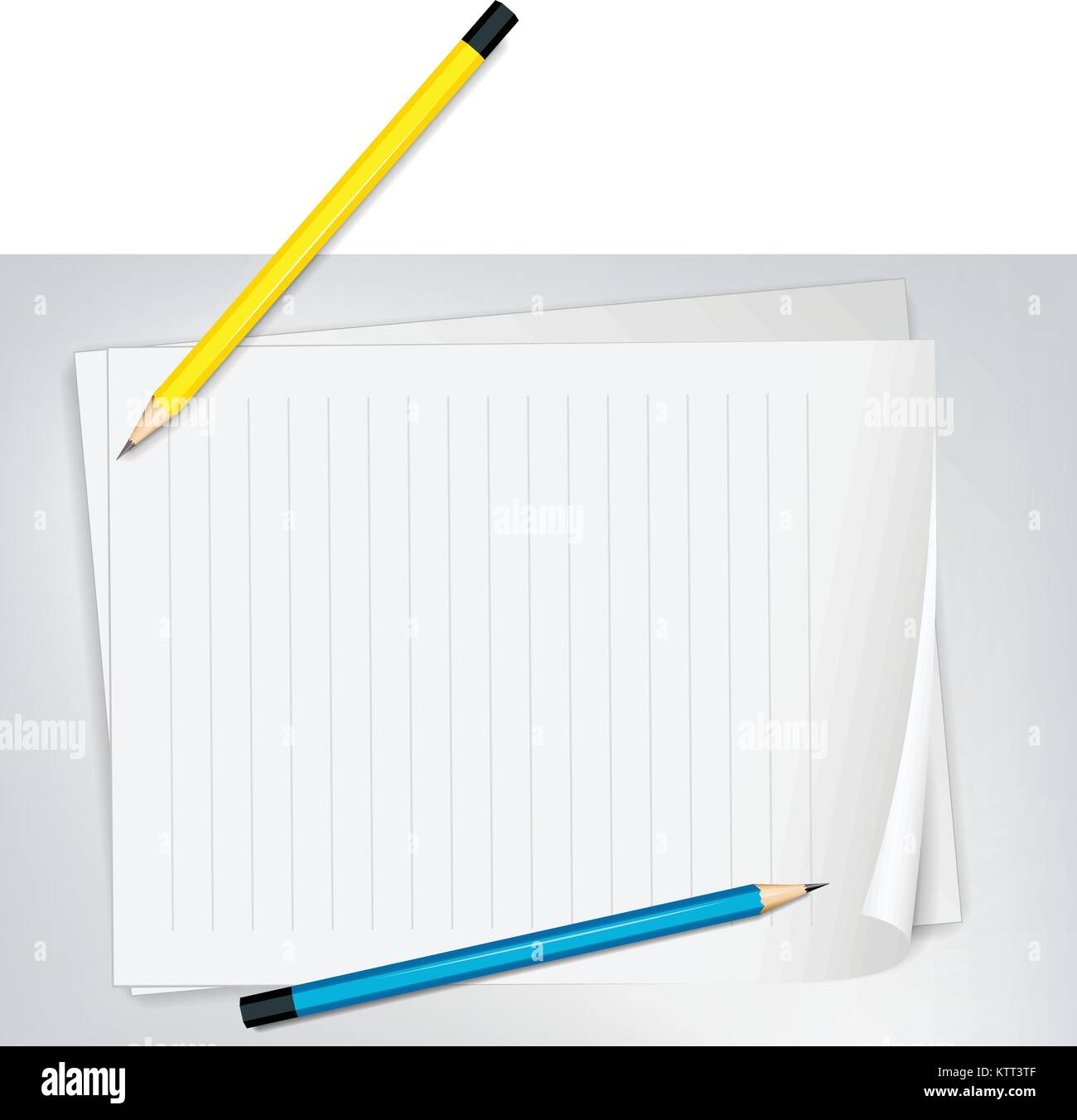 Illustration of paper and pencils Stock Vector Image & Art - Alamy