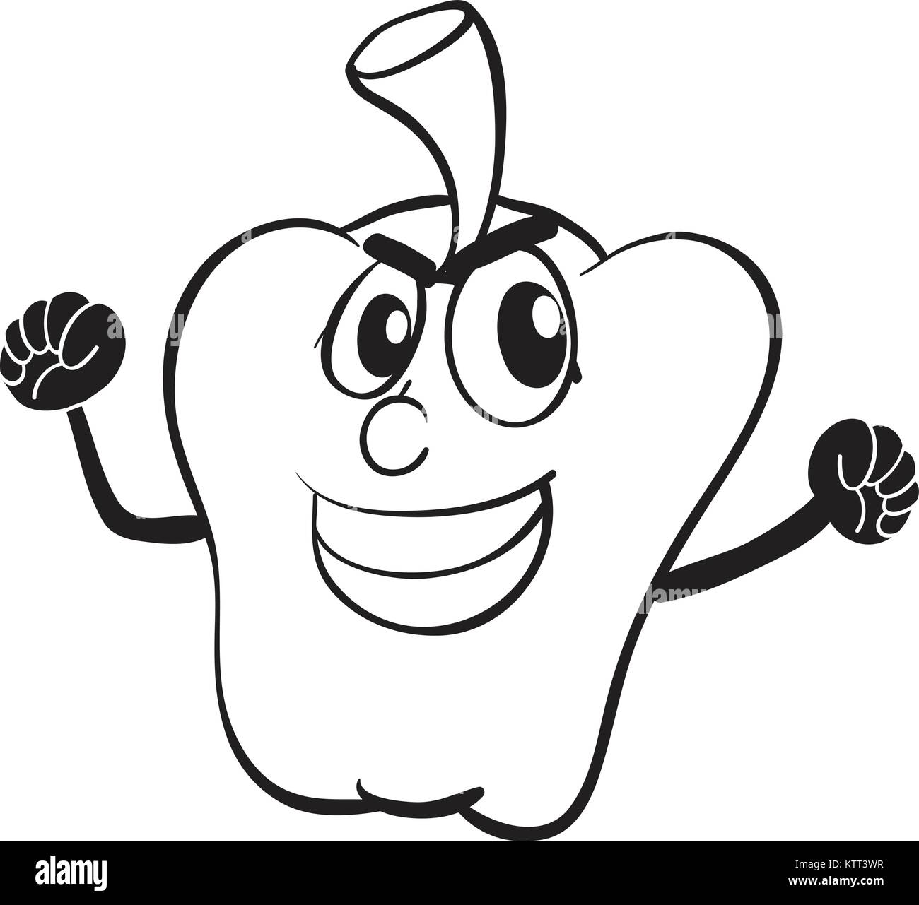 detailed illustration of a capsicum on white background Stock Vector ...