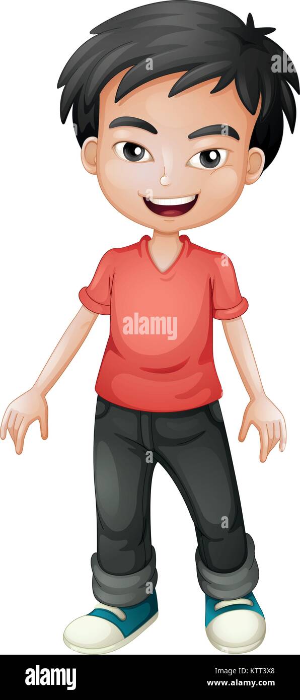 illustration of a boy on a white background Stock Vector Image & Art ...
