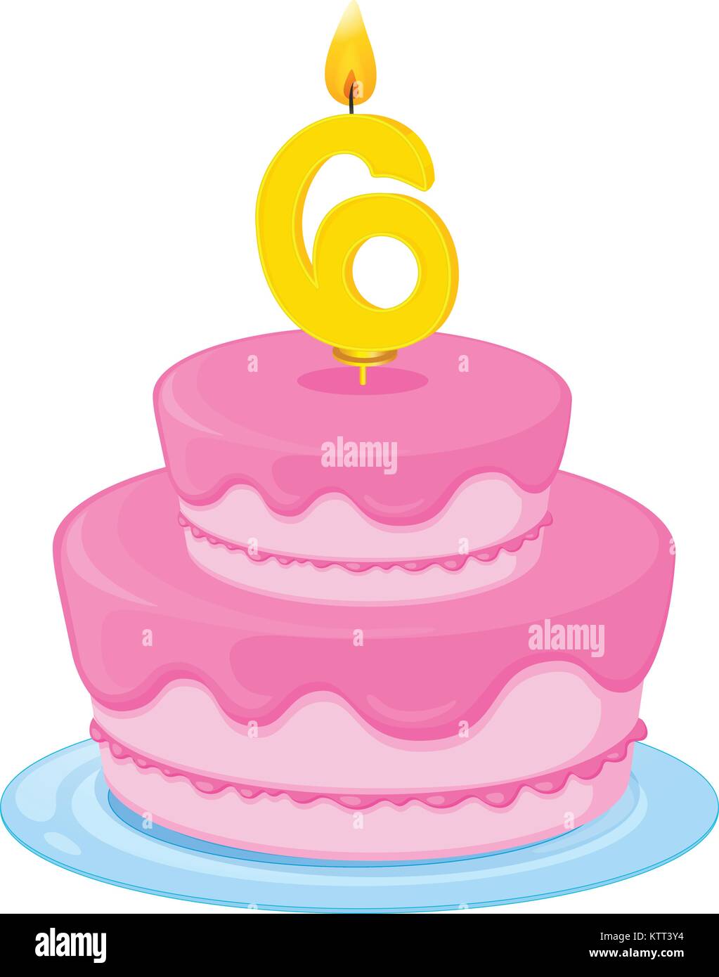 Number 6 birthday candle clipart hi-res stock photography and images ...