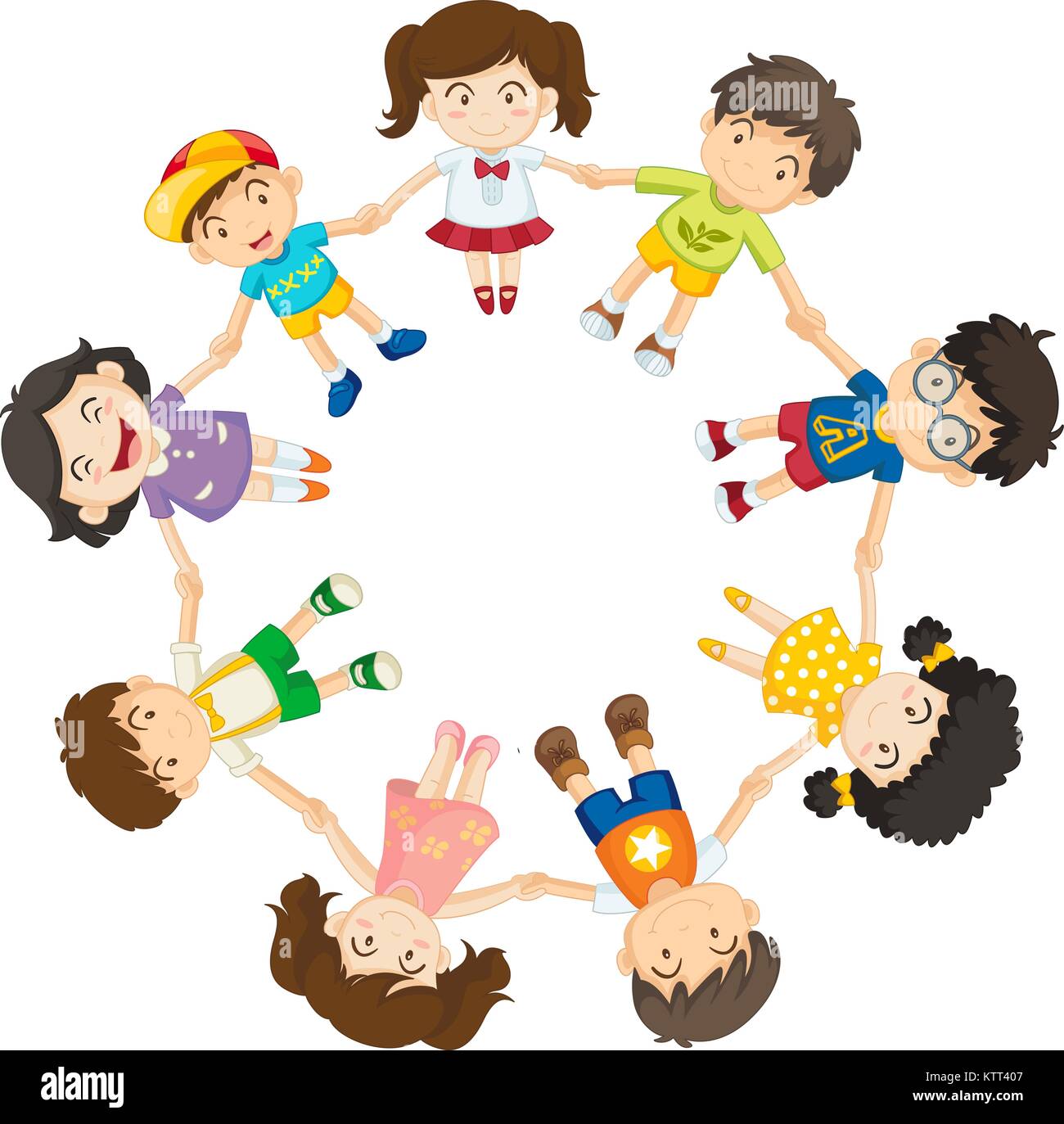 Illustration of a ring of children Stock Vector Image & Art - Alamy