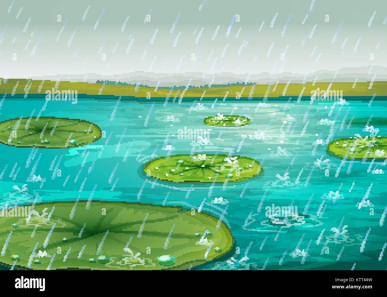 Rain on plants Stock Vector Images - Alamy