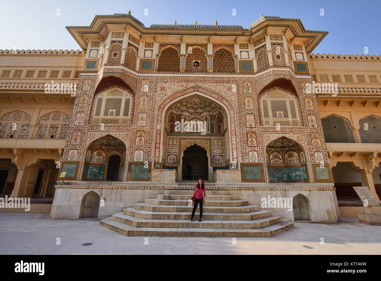 Ganesh Pol entrance at the sandstone Amer Fort, Jaipur, India Stock ...