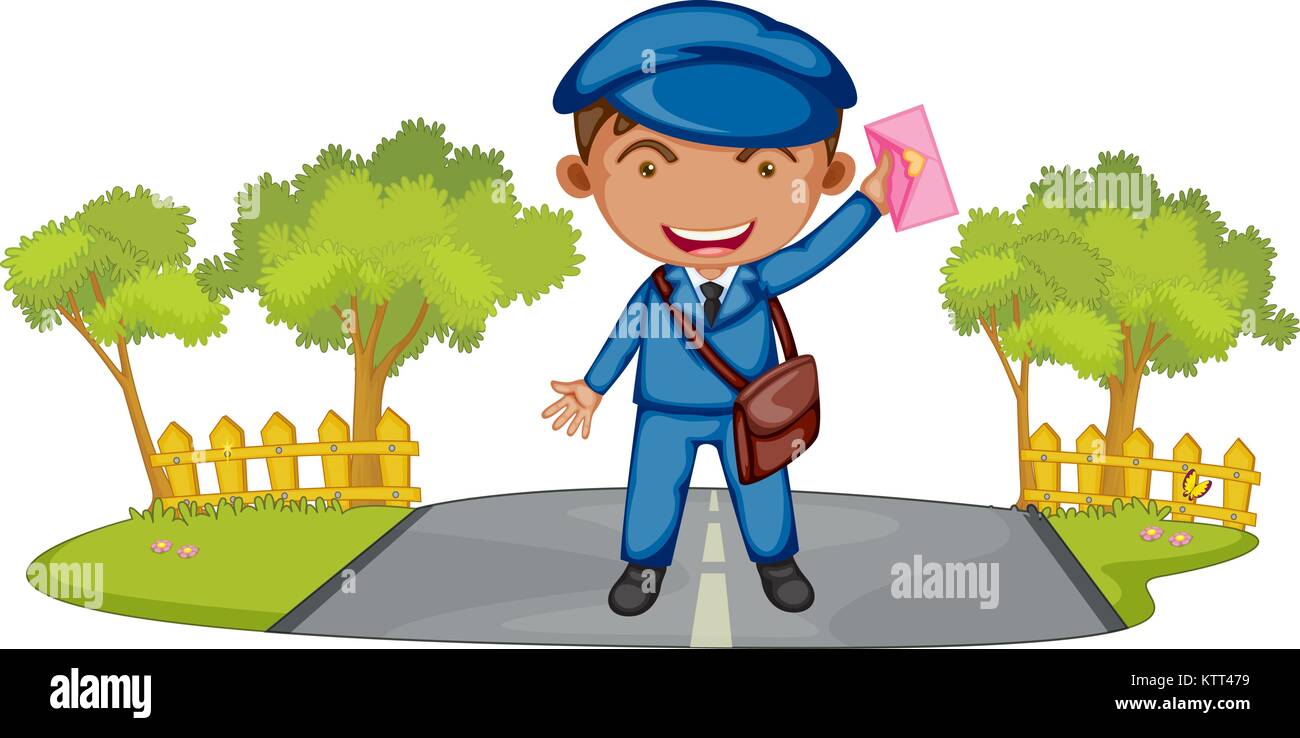 Illustration of a postman Stock Vector Image & Art - Alamy