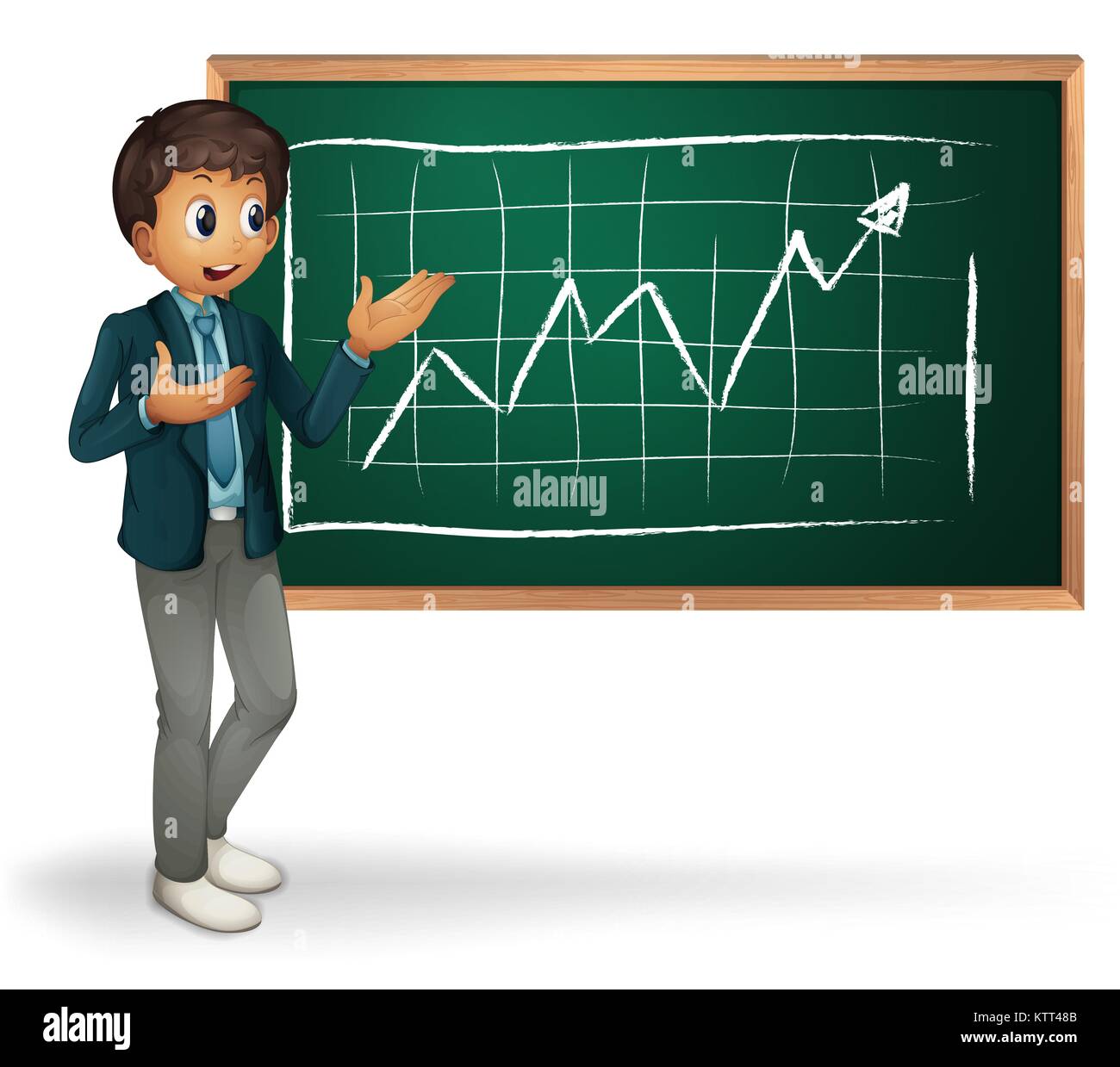 Businessman cartoon presenting on blackboard Stock Vector Image & Art ...