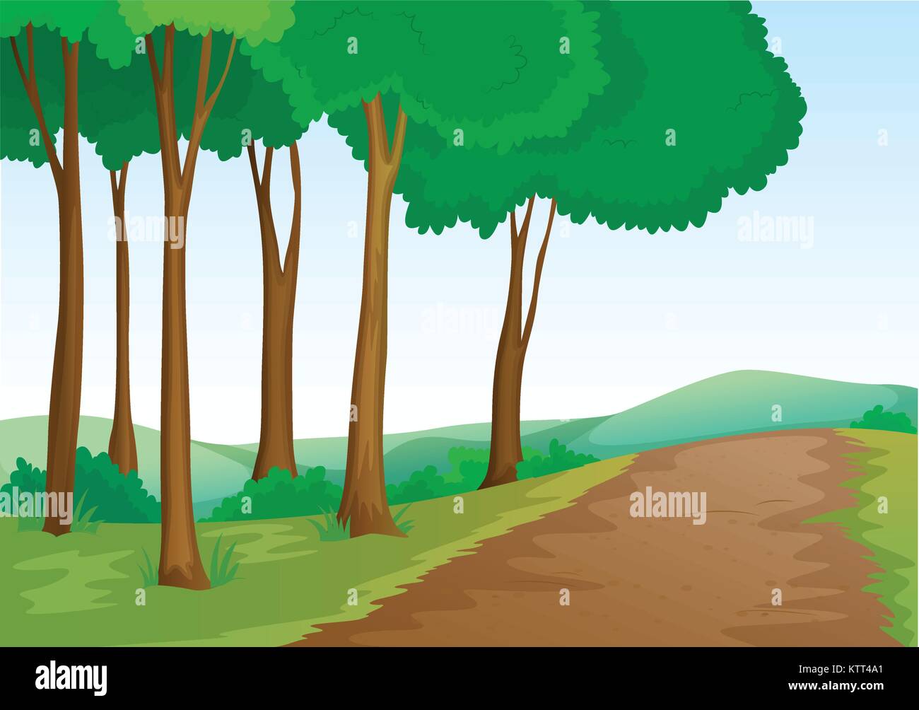 illustration of a beautiful nature and road Stock Vector Image & Art ...