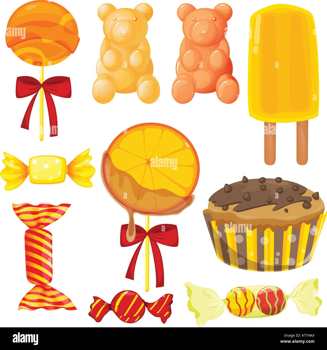 illustration of various sweets on a white background Stock Vector Image ...