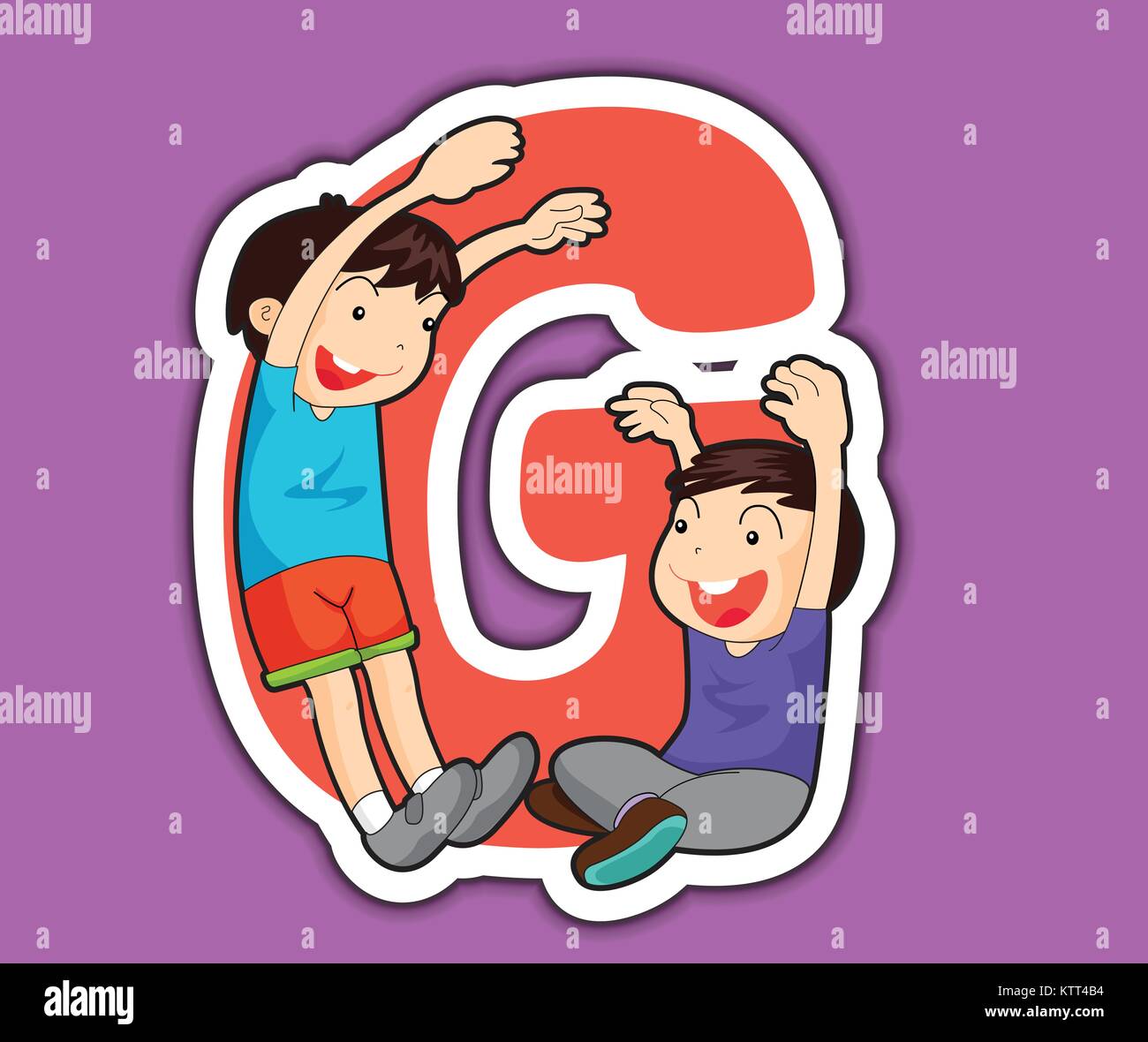 Illustrated alphabet letter series with kids Stock Vector Image & Art ...
