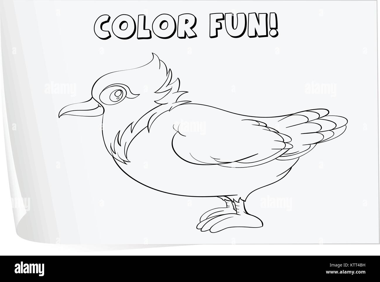 Illustration of a colouring worksheet (bird Stock Vector Image & Art ...
