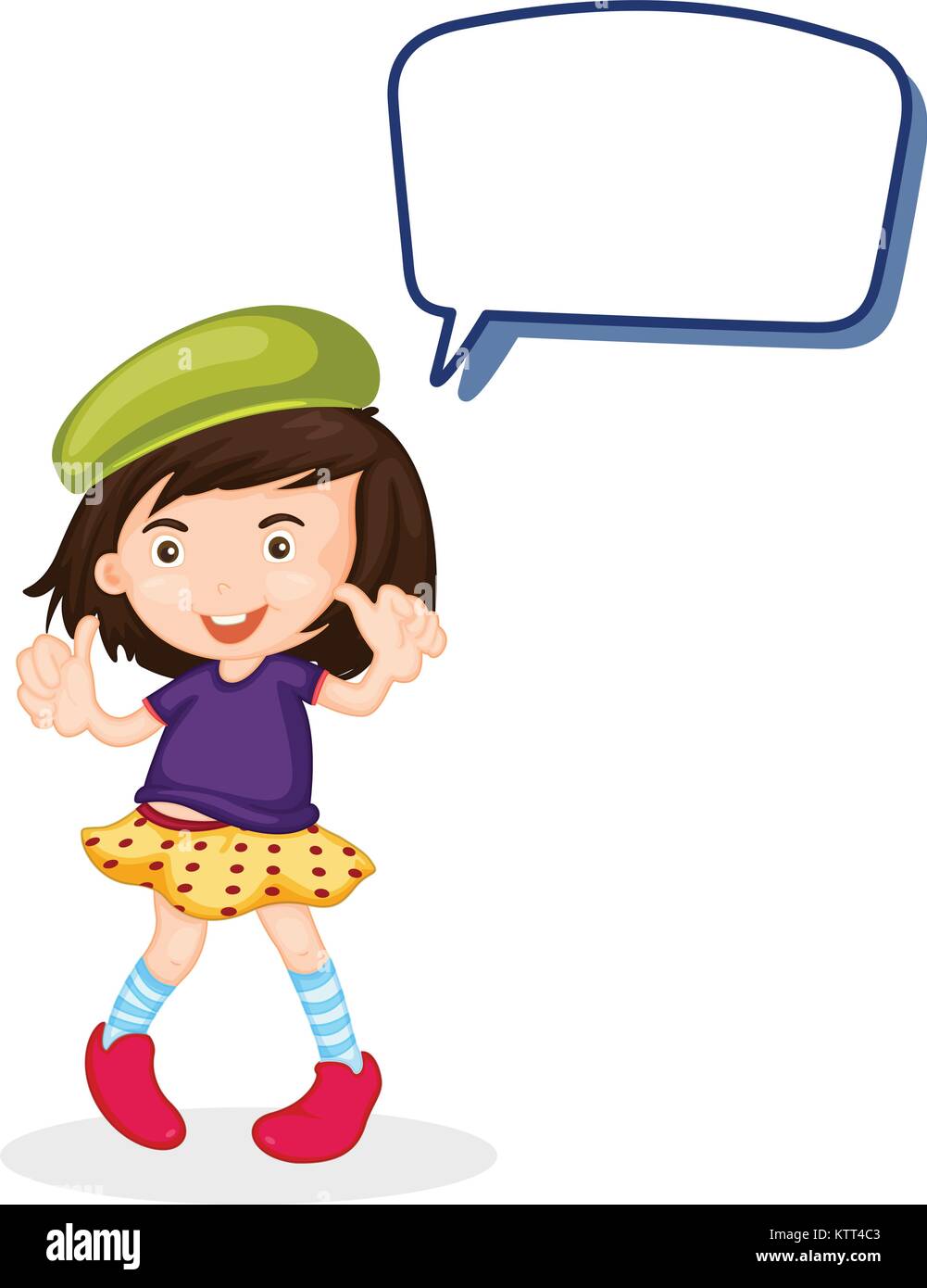 illustration of a girl and call out on a white background Stock Vector ...