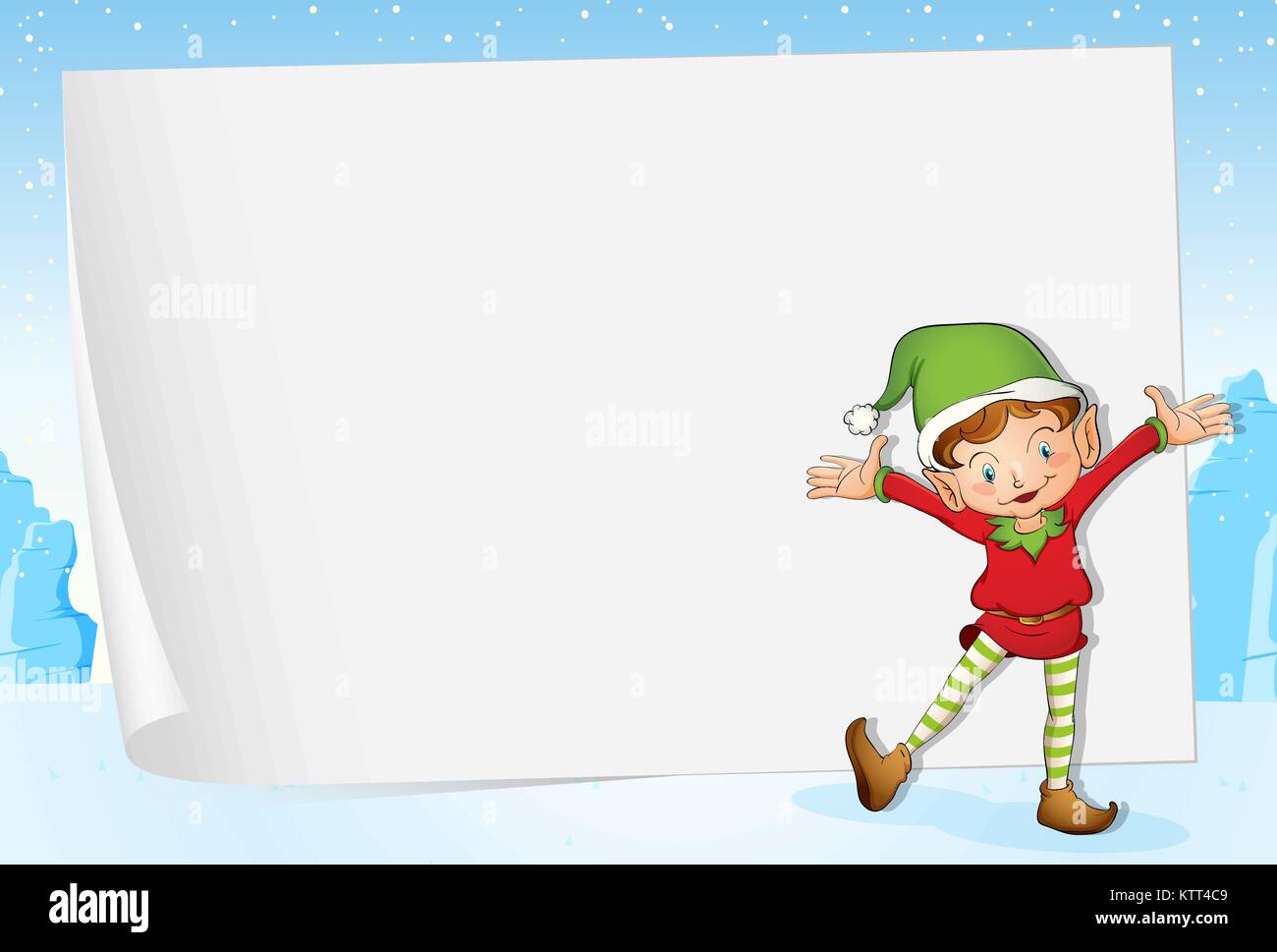 Illustration of an elf on christmas paper background Stock Vector Image ...
