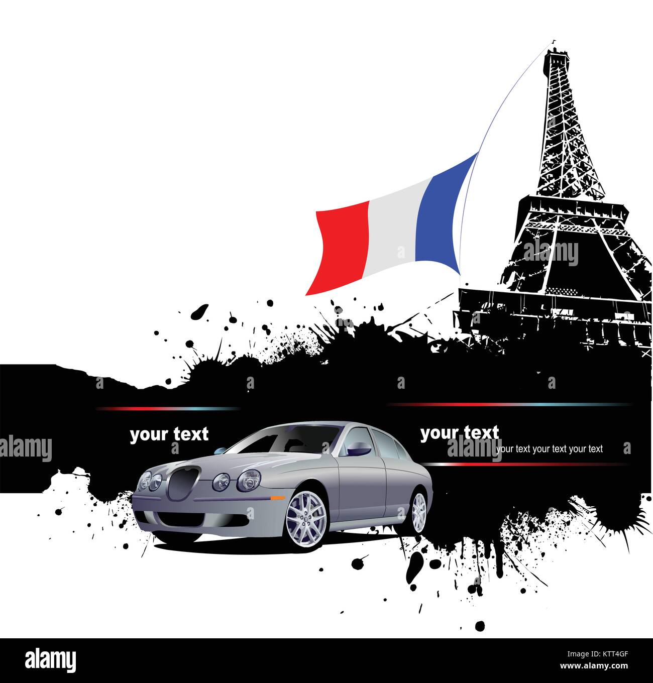 Cover for brochure with Paris image and France flag Stock Vector Image ...