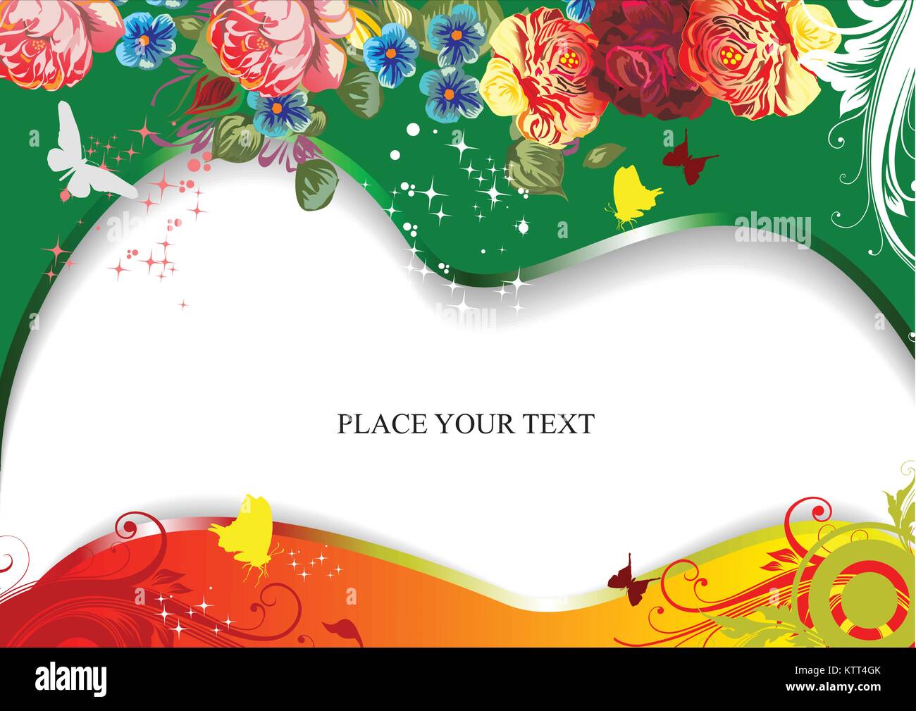 Floral spring background. Vector illustration. Invitation card Stock ...