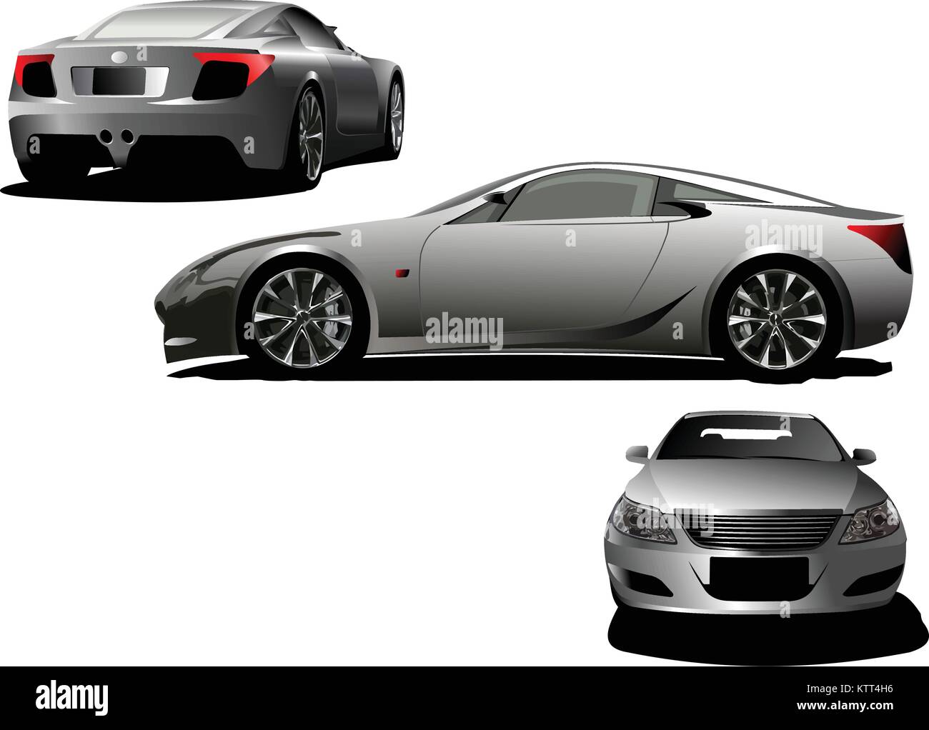 Three Cars sedan on the road. Vector illustration Stock Vector Image ...