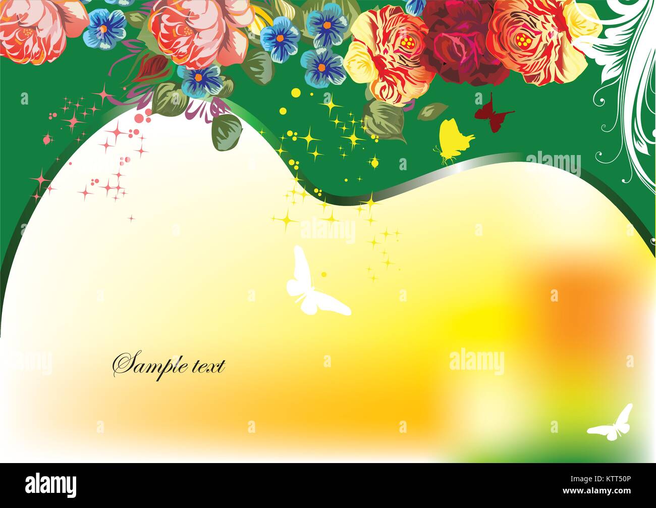 Floral spring background. Vector illustration. Invitation card Stock ...