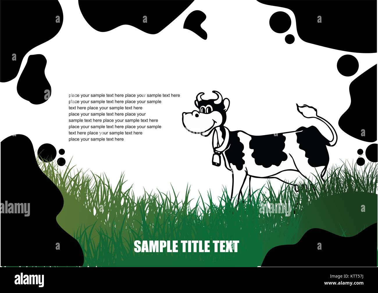 Country landscape with cow skin image. Vector illustration Stock Vector ...
