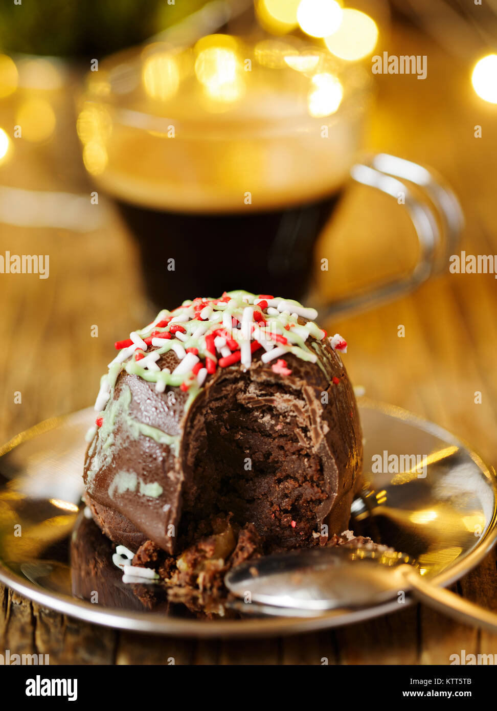 Chocolate rum ball dessert Stock Photo - Alamy