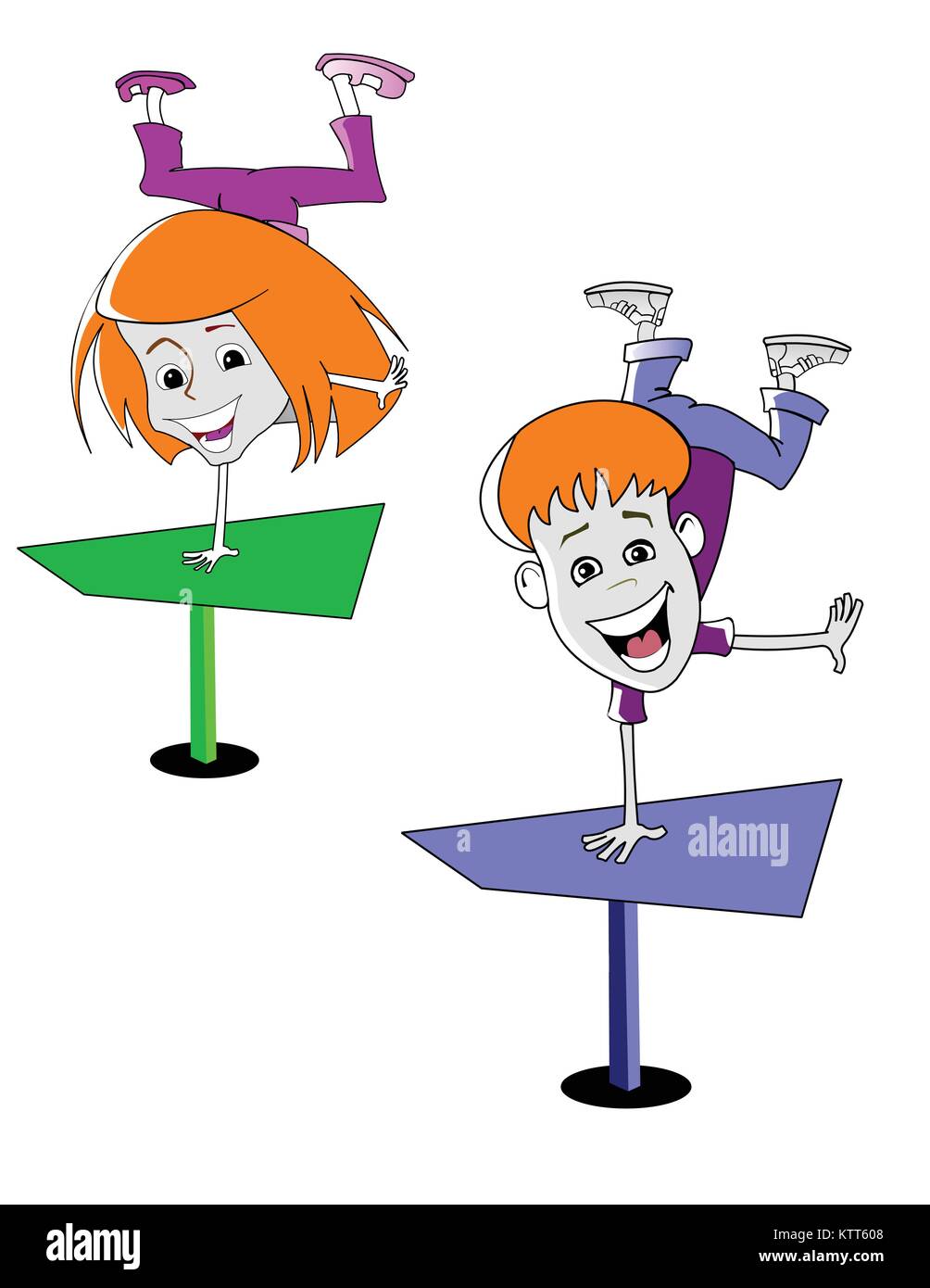 Two cartoon children. Vector illustration Stock Vector Image & Art - Alamy