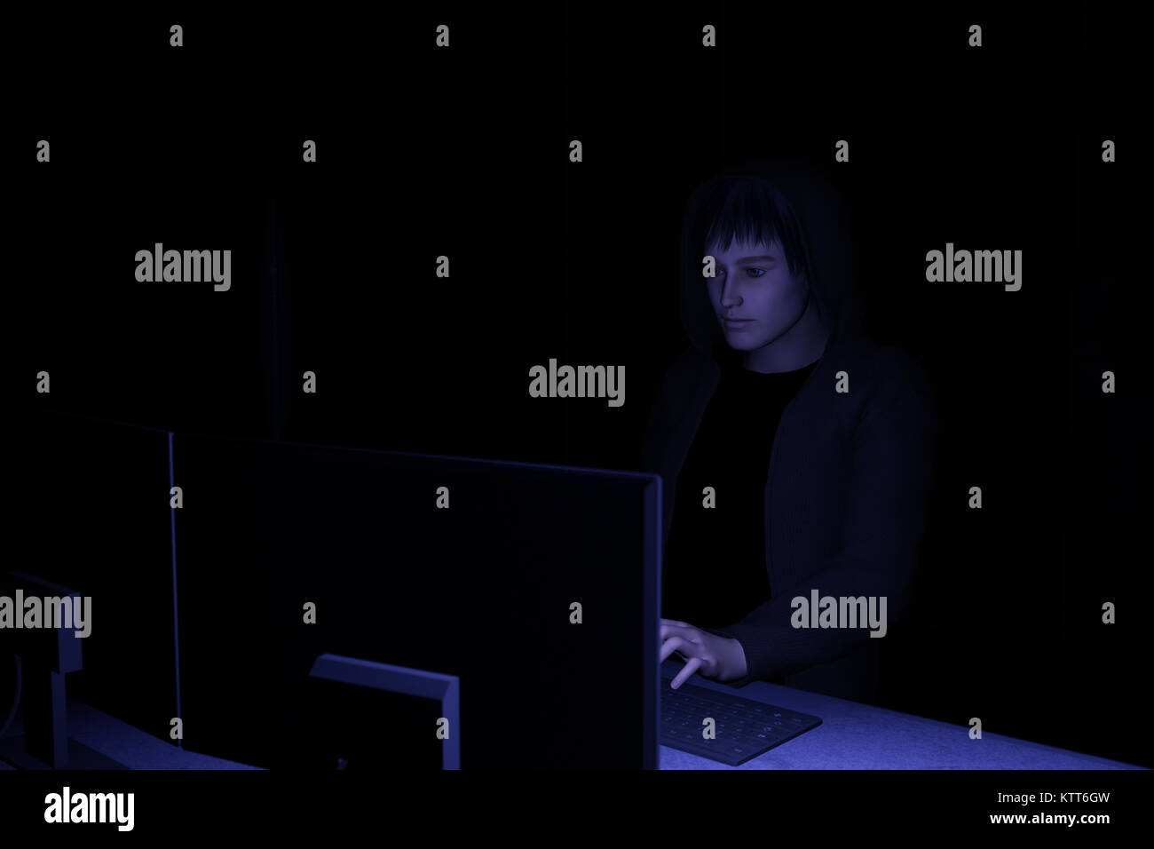 Computer hacker or Cyber attack concept background,3d illustration Stock Photo - Alamy