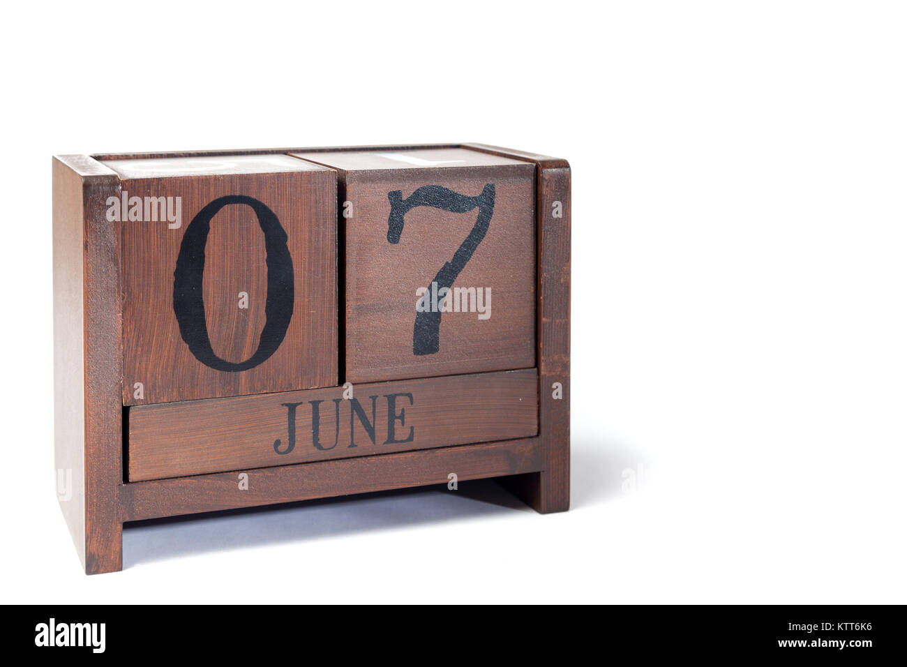 Wooden Perpetual Calendar set to June 7th Stock Photo - Alamy