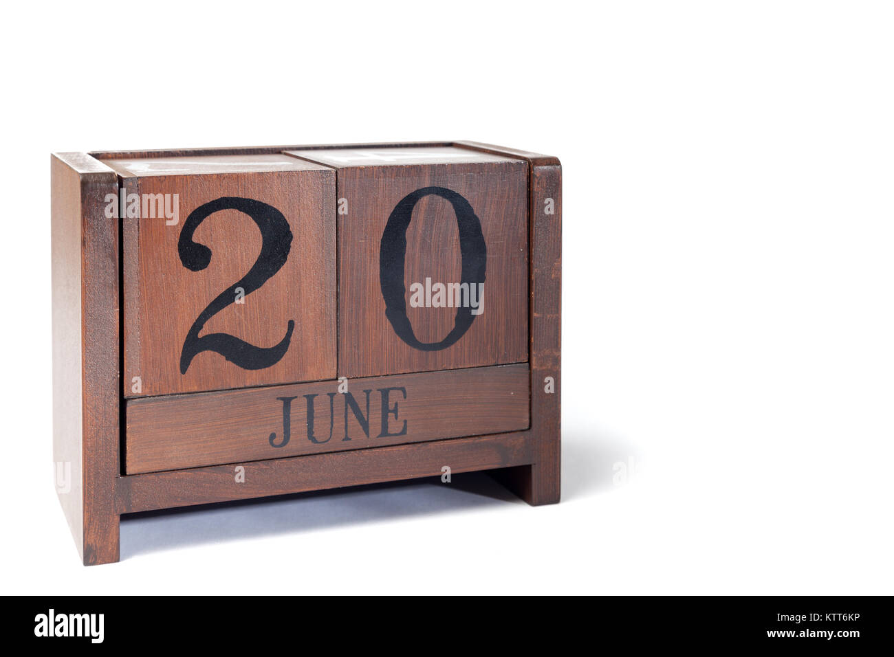 Wooden Perpetual Calendar set to June 20th Stock Photo - Alamy