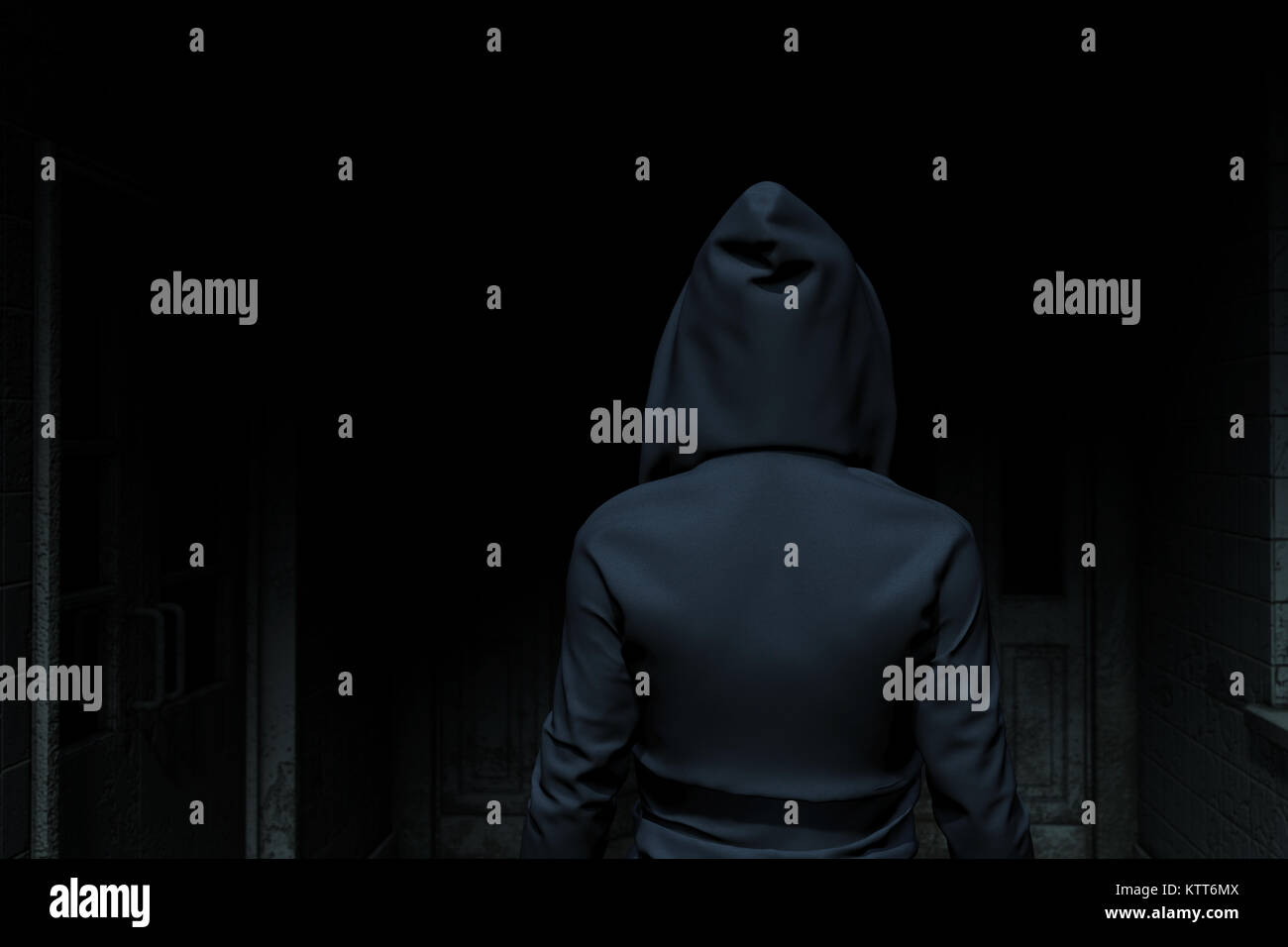 Intruder in haunted house Stock Photo - Alamy