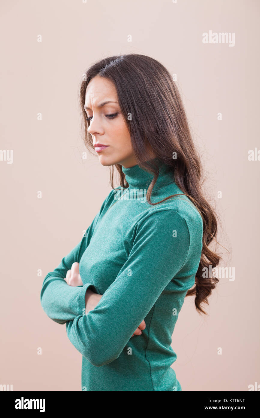 Portrait of displeased and angry woman Stock Photo - Alamy