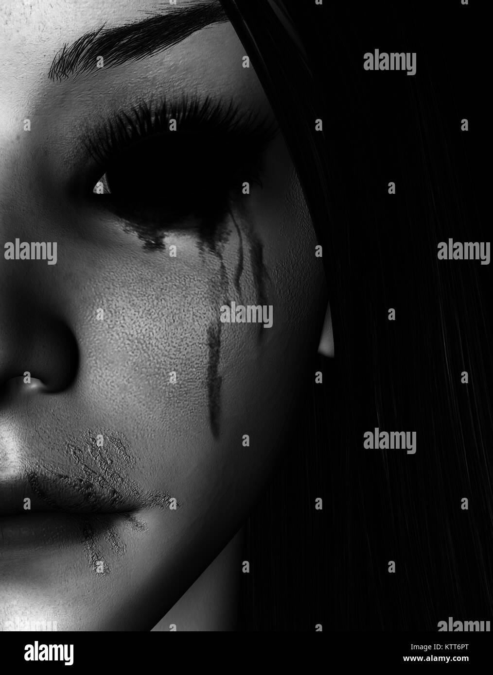 3d illustration of ghost woman face Stock Photo - Alamy