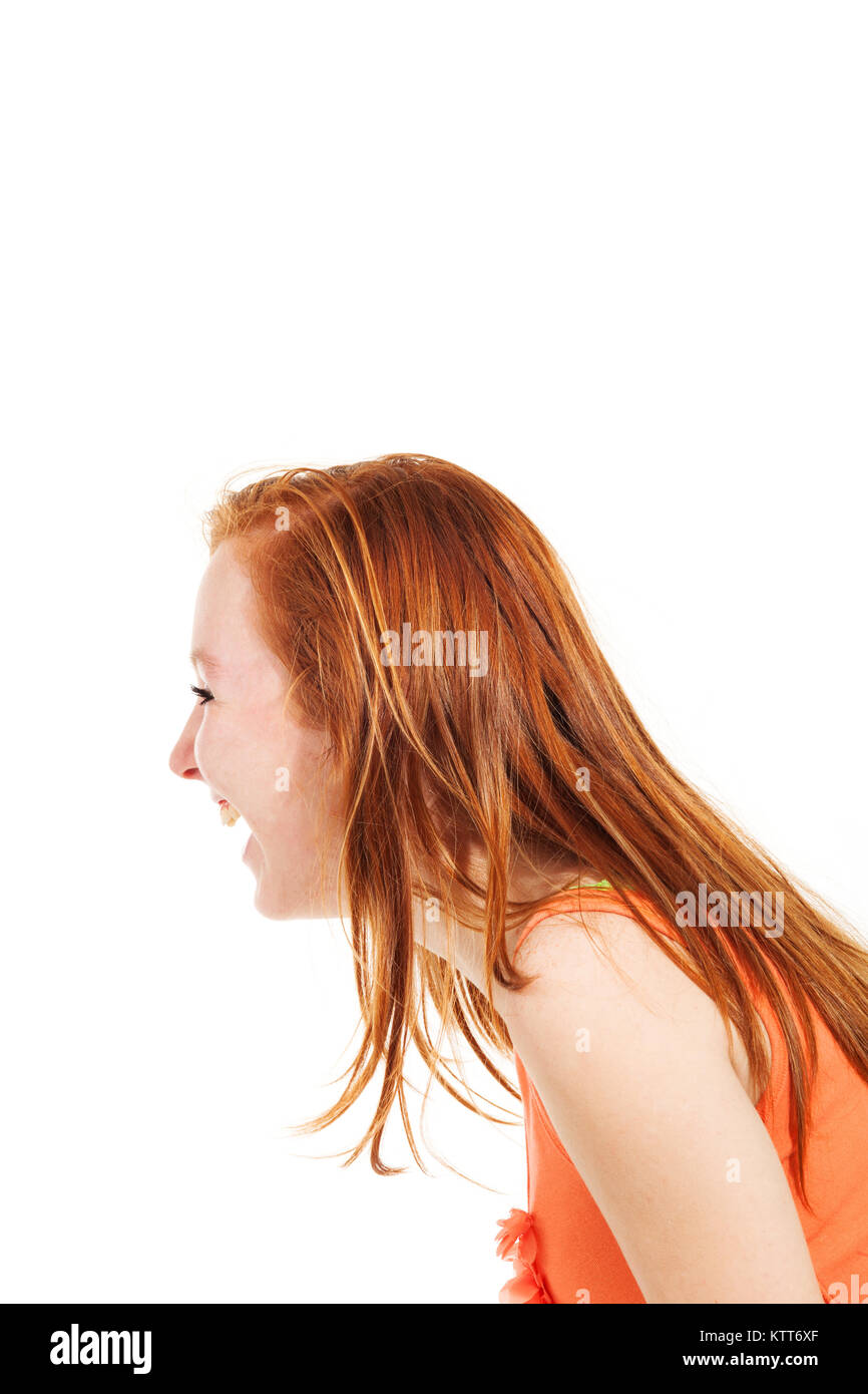 Cute young girl, isolated on white background Stock Photo - Alamy