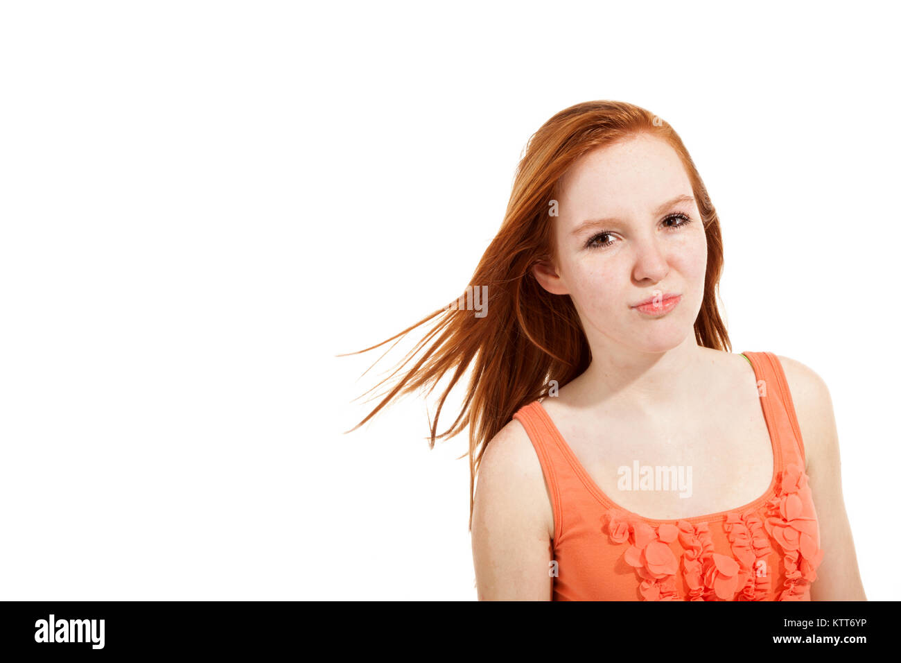 Cute young girl, isolated on white background Stock Photo - Alamy