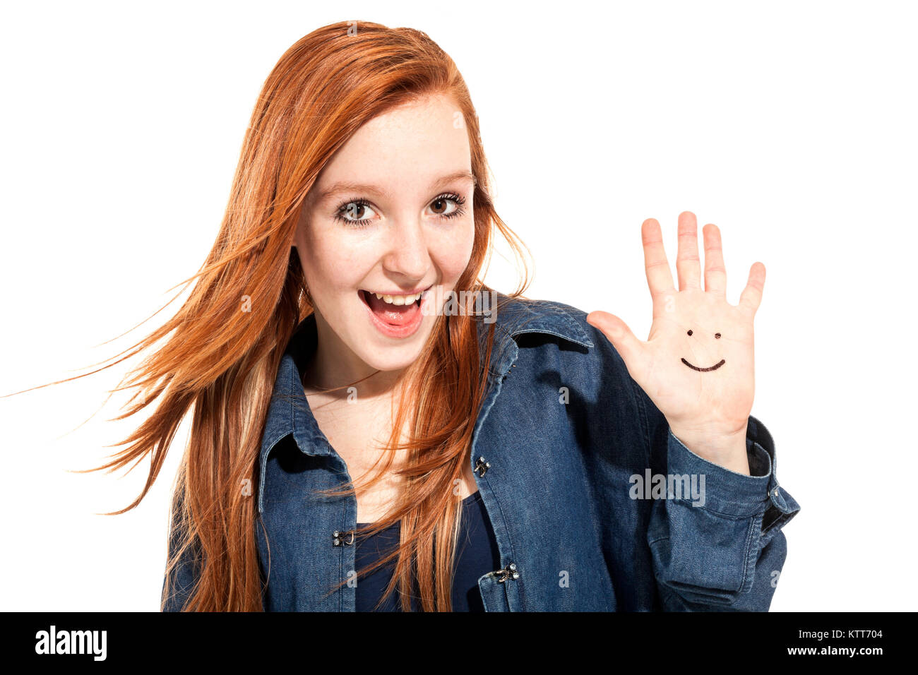 Cute young girl, isolated on white background Stock Photo - Alamy