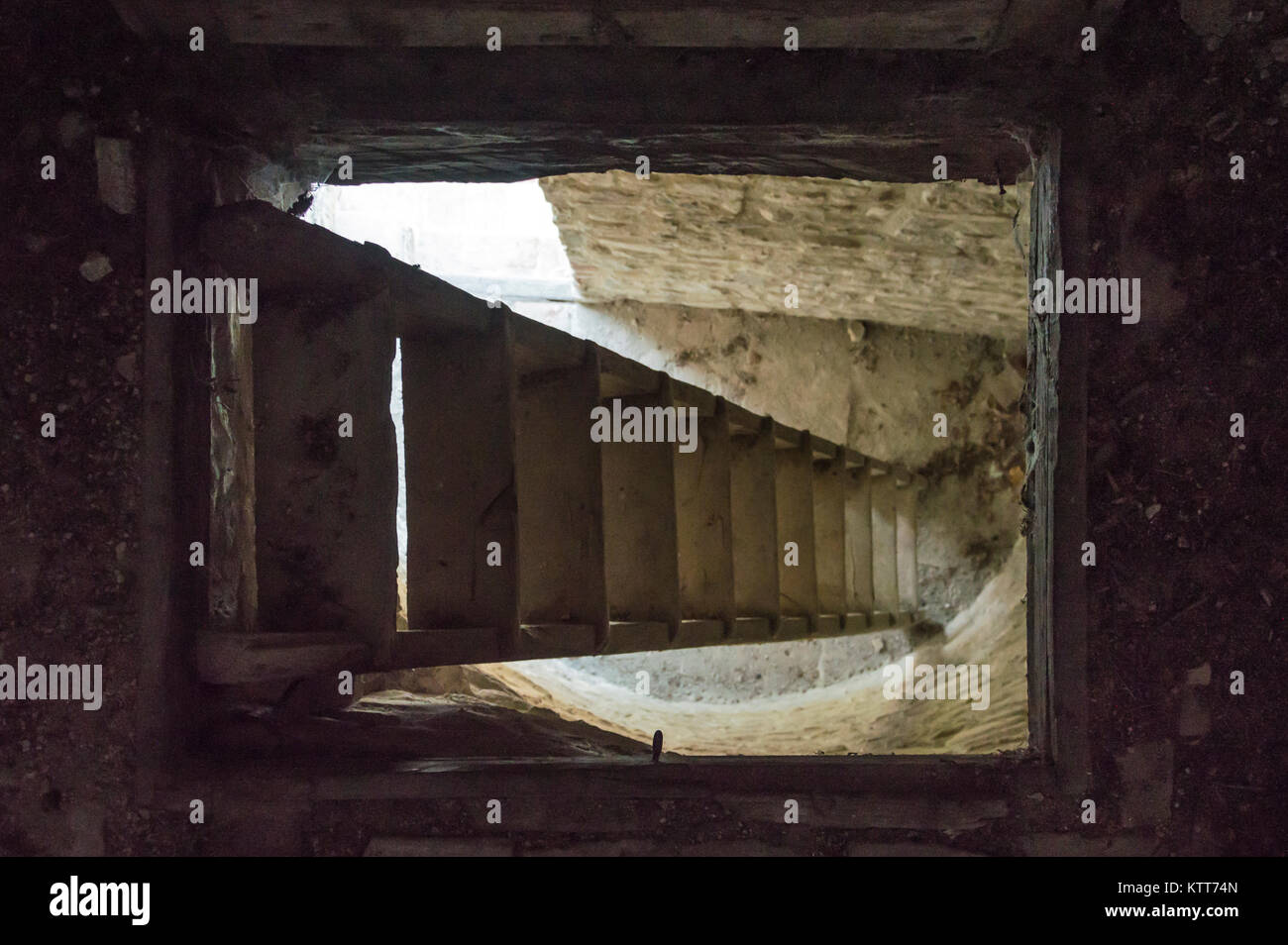 Stairs and underground cellar in old medieval tower Stock Photo - Alamy