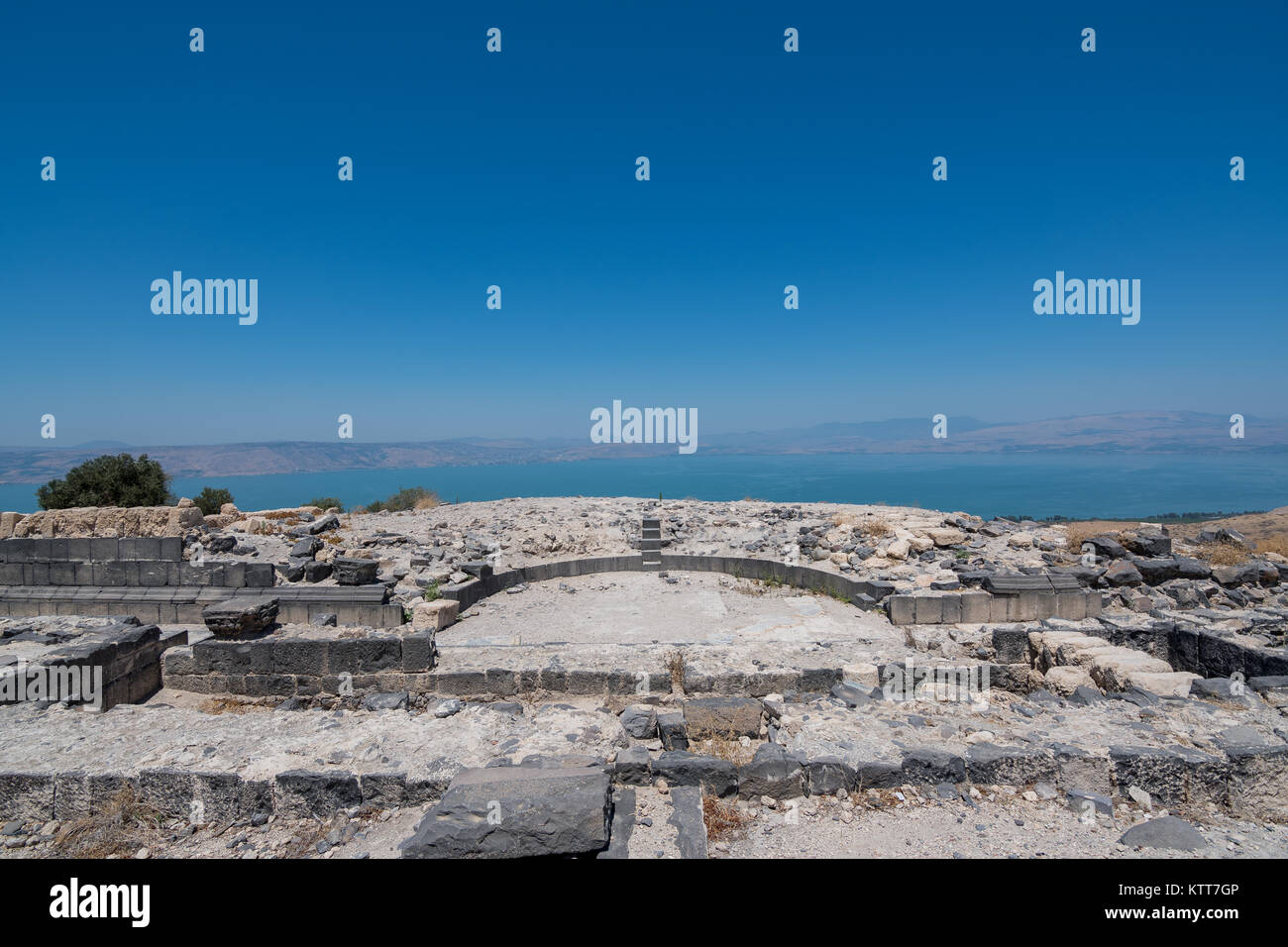 View of the odeon at the ancient site of Hippos-Sussita in Israel which ...