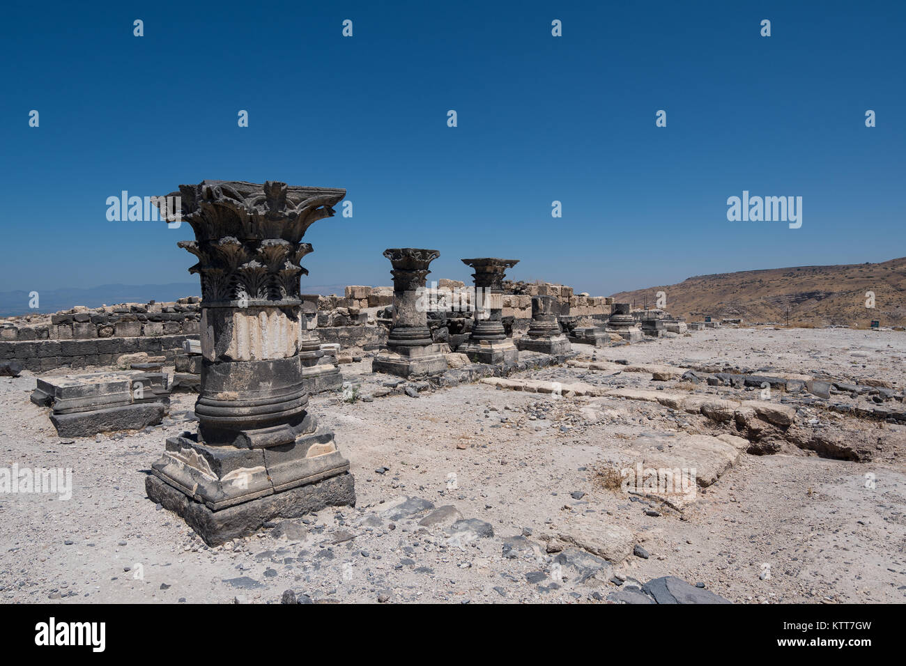 View of the basilica at the ancient site of Hippos-Sussita in Israel ...