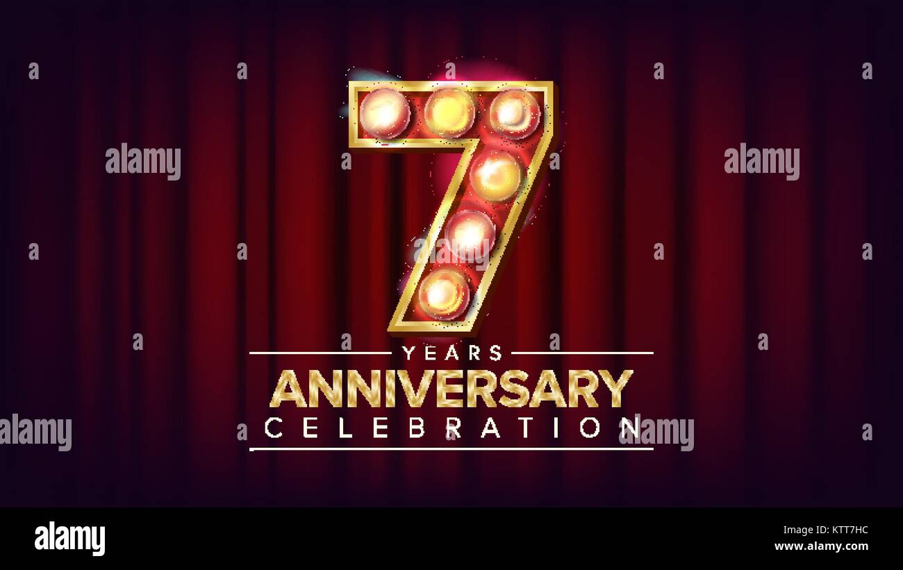 7 Years Anniversary Banner Vector. Seven, Seventh Celebration. Shining ...