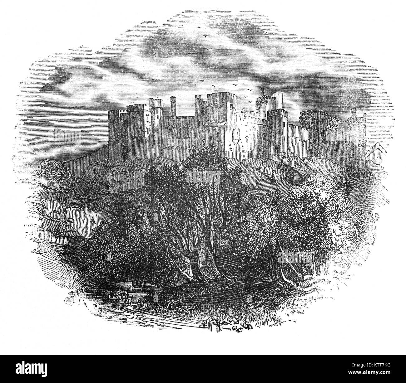 Medieval castle in one Cut Out Stock Images & Pictures - Alamy