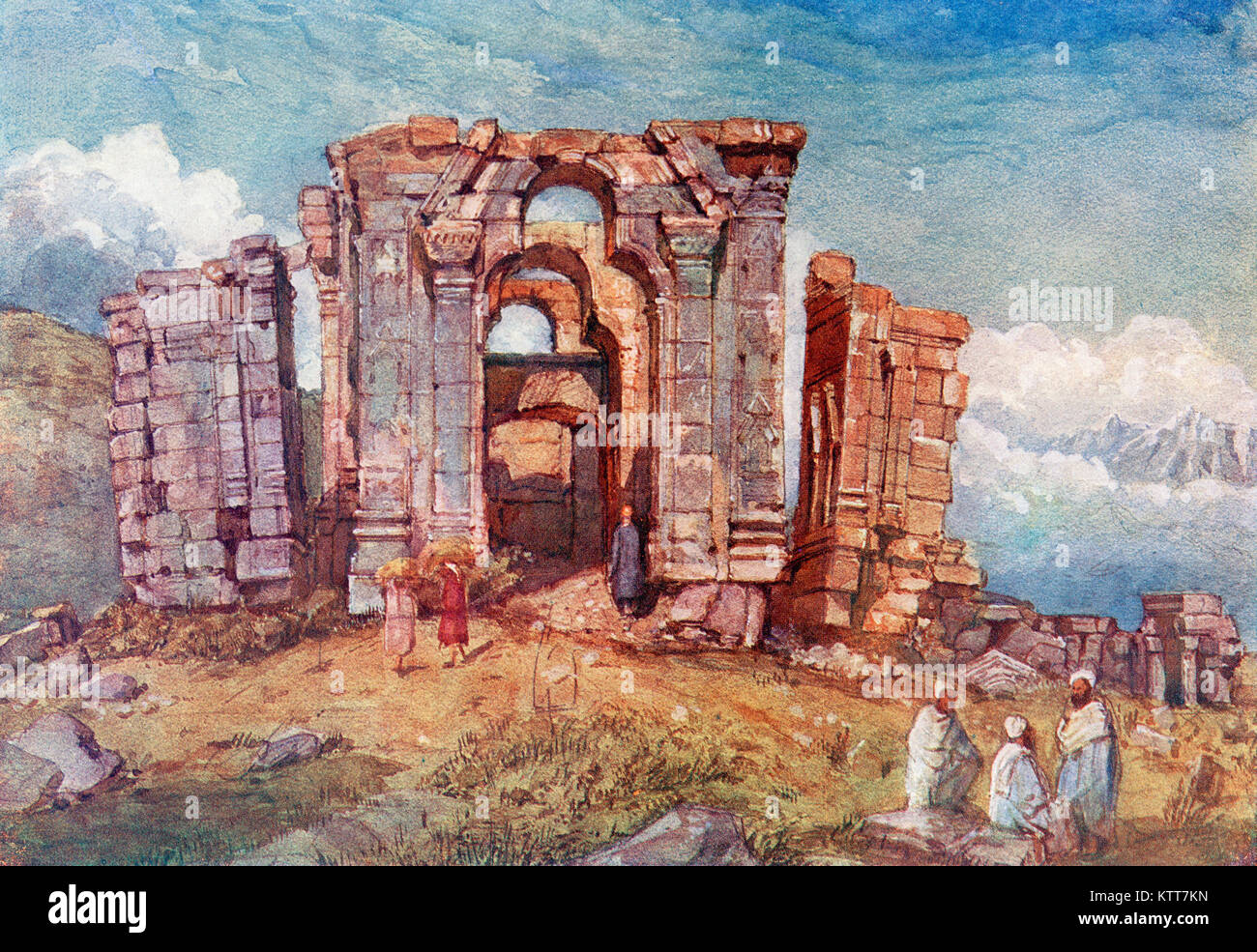Ruins of The Martand Sun Temple, Kashmir, India, built in the 8th ...