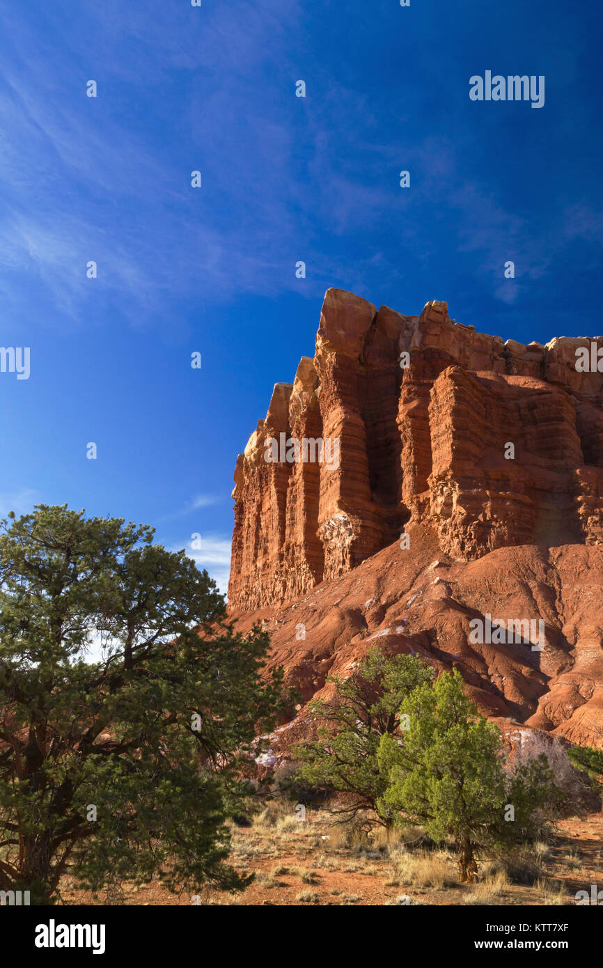 Egyptian Temple rock formation in Capitol Reef National Park, Utah ...