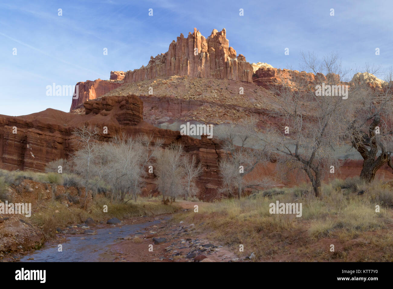 The Castle & Sulphur Creek Capitol Reef National Park, Utah Stock Photo ...