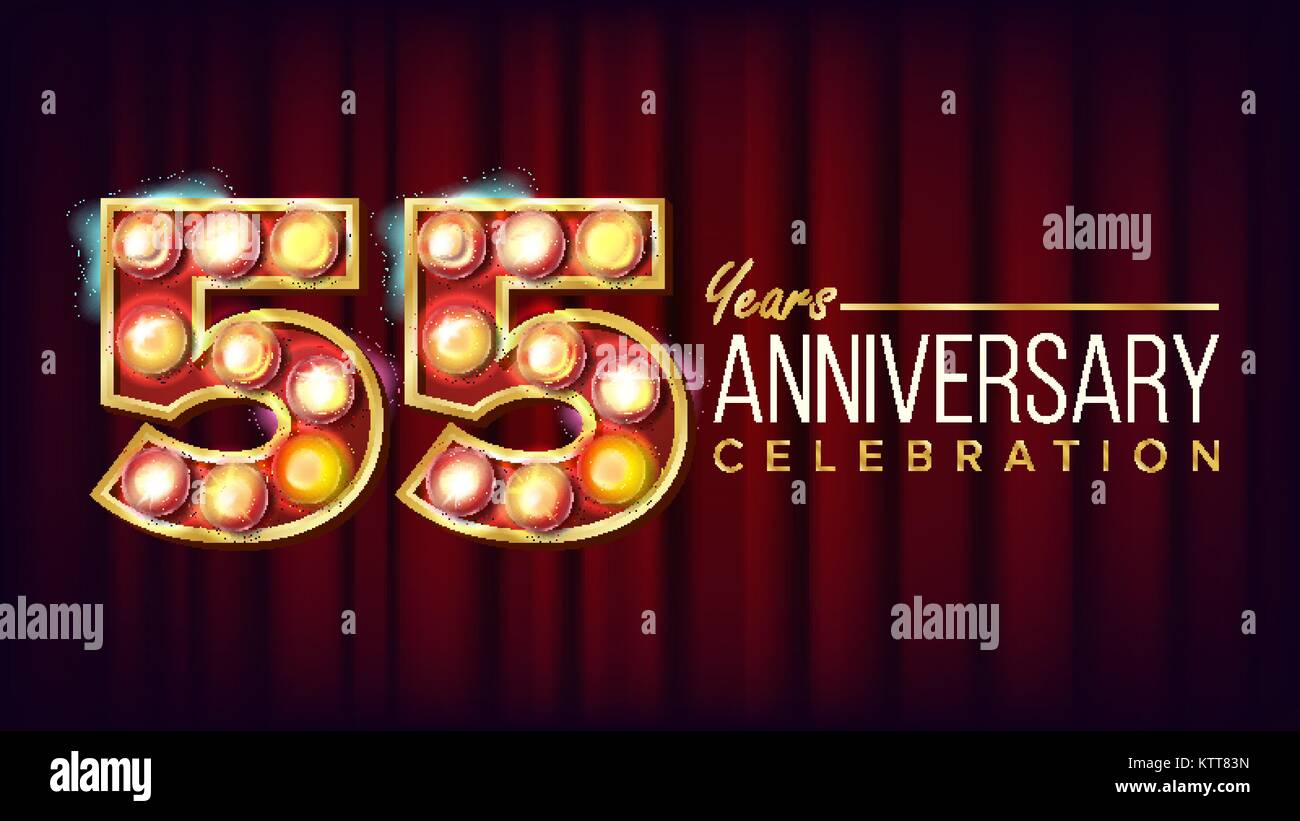 55 Years Anniversary Banner Vector. Fifty-five, Fifty-fifth Celebration ...
