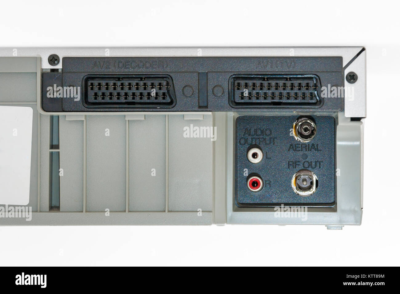 Old VHS video recorder plugs isolated on white background Stock Photo ...